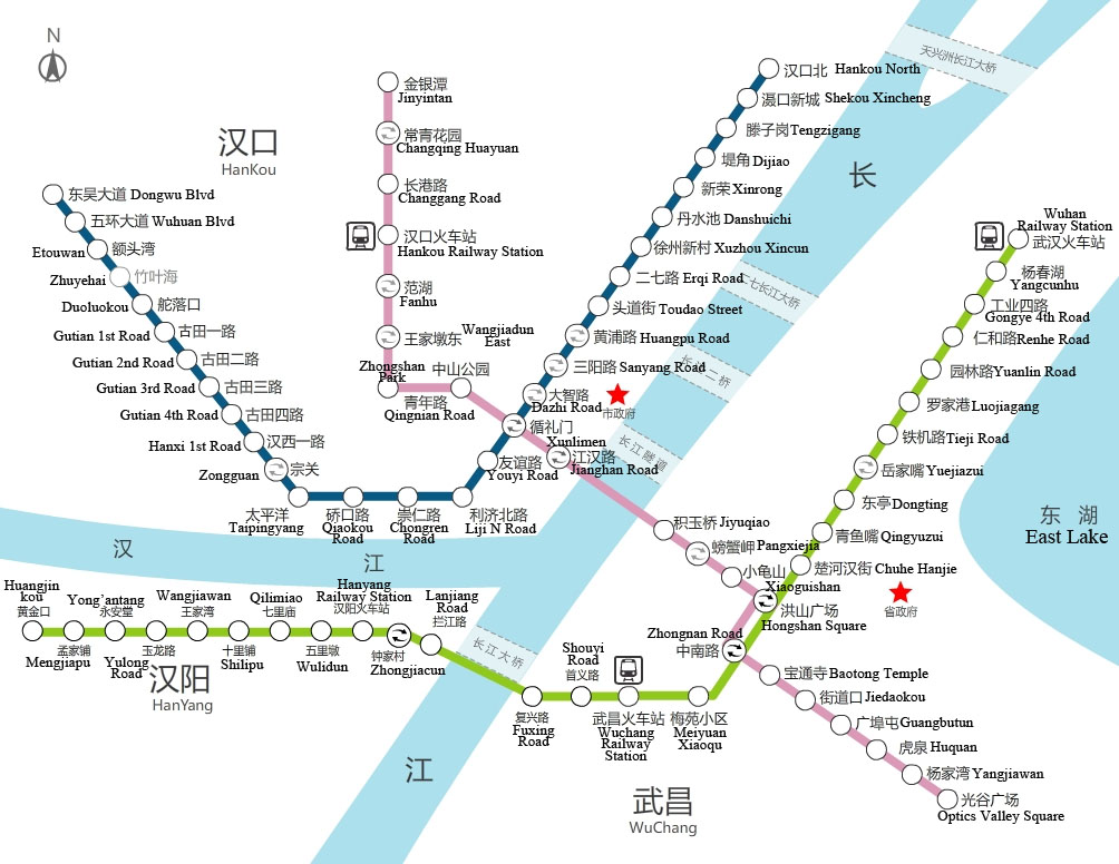 Plan de métro de Wuhan - Info pratique - HUBEI CHINE